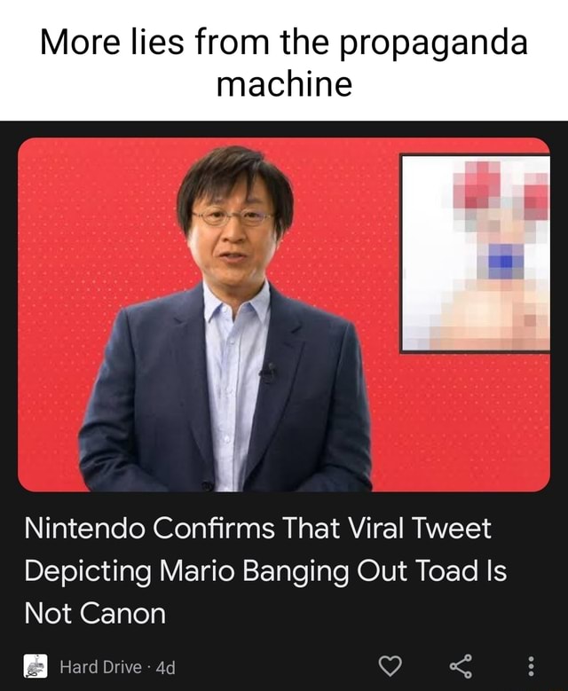 More lies from the propaganda machine Nintendo Confirms That Viral ...