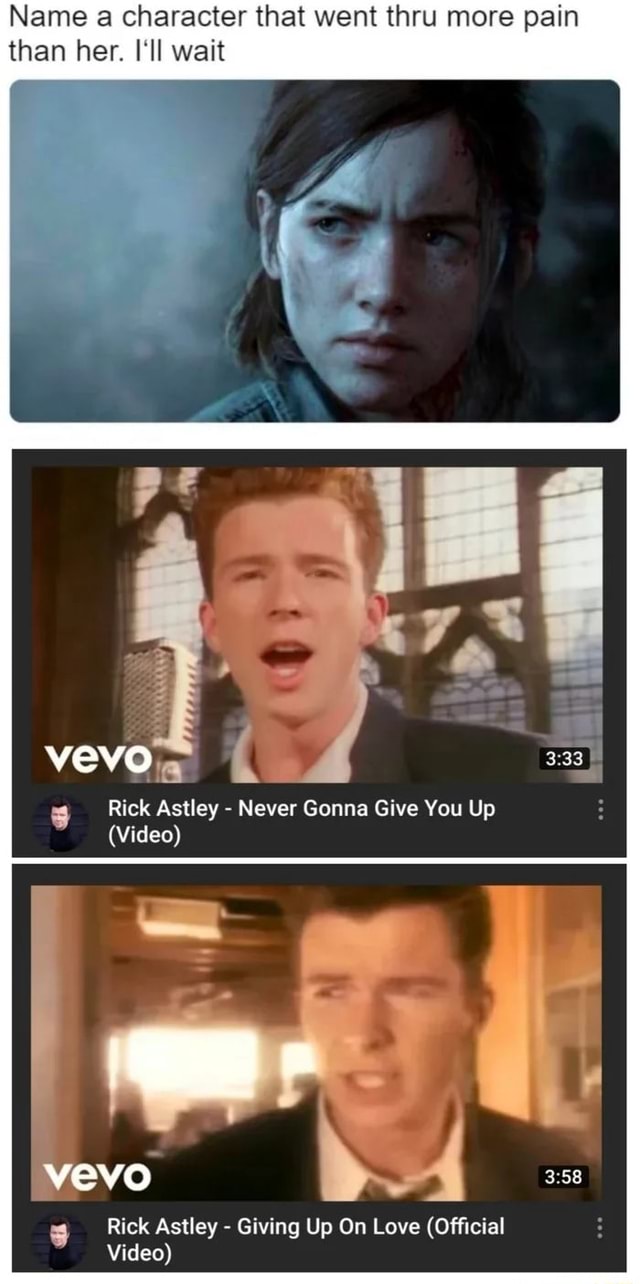 Name a character that went thru more pain than her. I'll wait vevo Rick ...