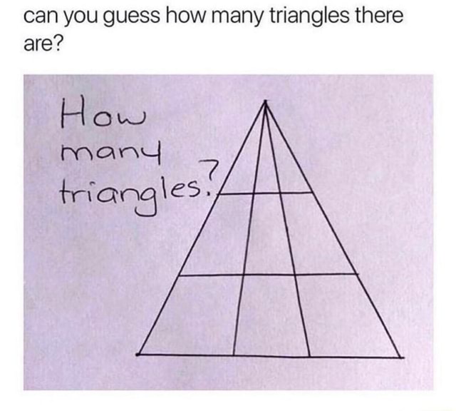 Can you guess how many triangles there are? - iFunny