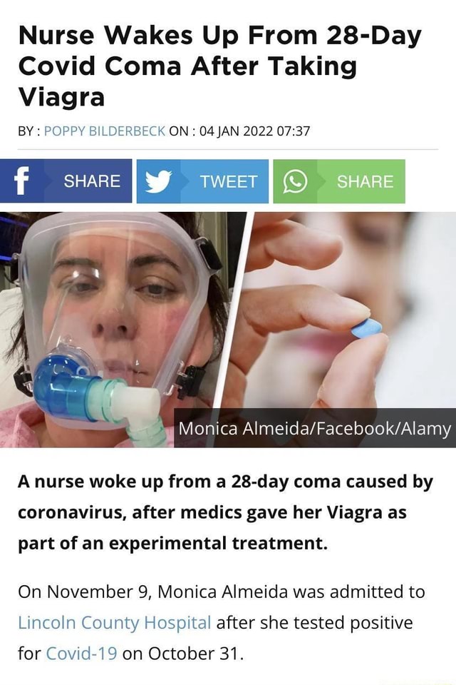 Nurse Wakes Up From 28-Day Covid Coma After Taking Viagra BY POPPY ...