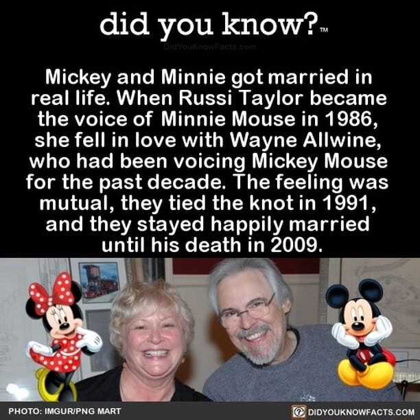 Did you know?.. Mickey and Minnie got married in real life. When Russi ...