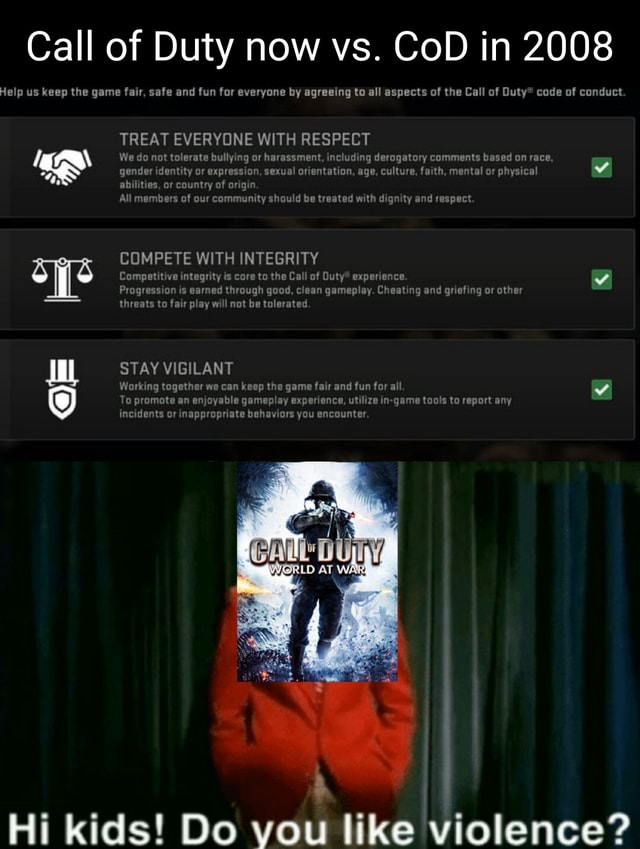 Call of Duty now vs. CoD in 2008 Help us keep the game fair, safe and ...