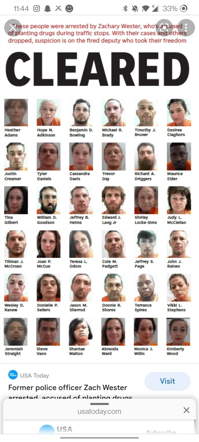 144 These people were arrested by Zachary Wester, who's of planting ...