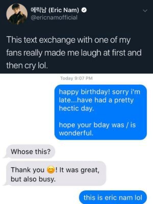 Celebrity texts one of his fans - This text exchange with one of my ...