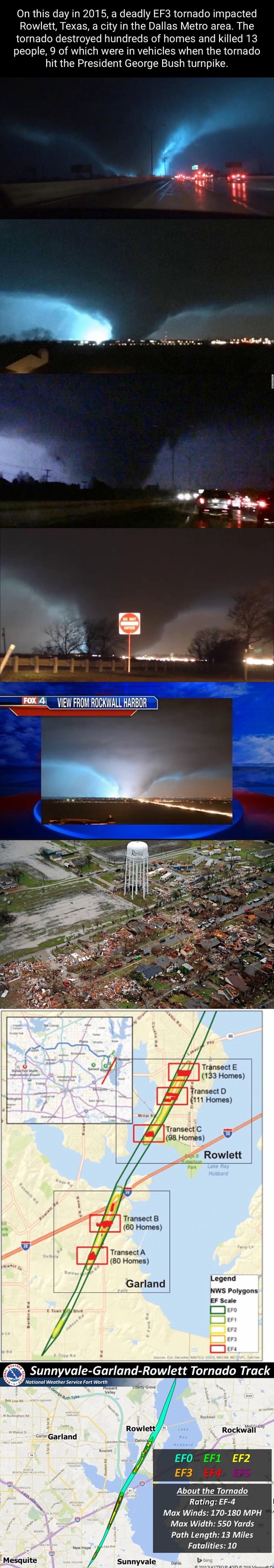 On this day in 2015, a deadly tornado impacted Rowlett, Texas, a city ...