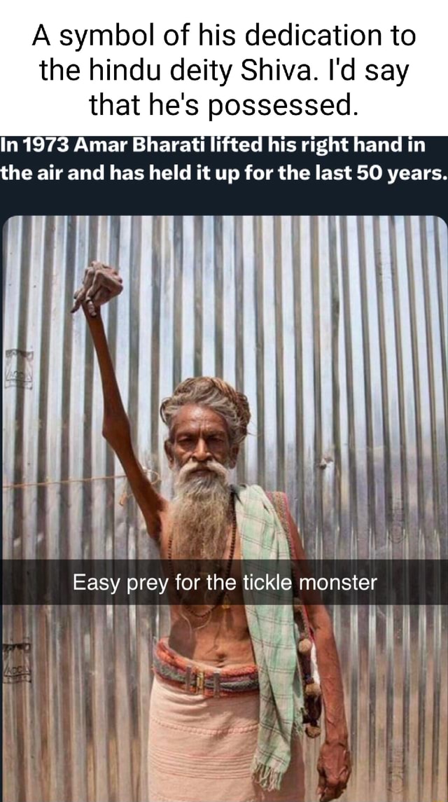 A symbol of his dedication to the hindu deity Shiva. I'd say that he's ...