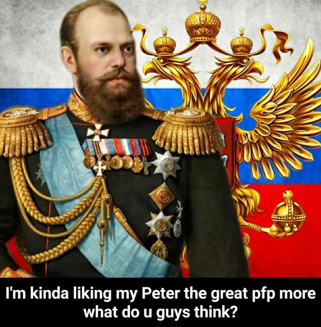 I'm kinda liking my Peter the great pfp more what do u guys think? - I ...