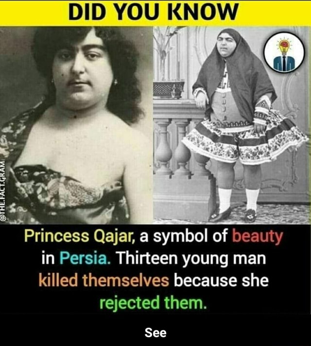 DID YOU KNOW Princess Qajar, a symbol of beauty in Persia. Thirteen ...