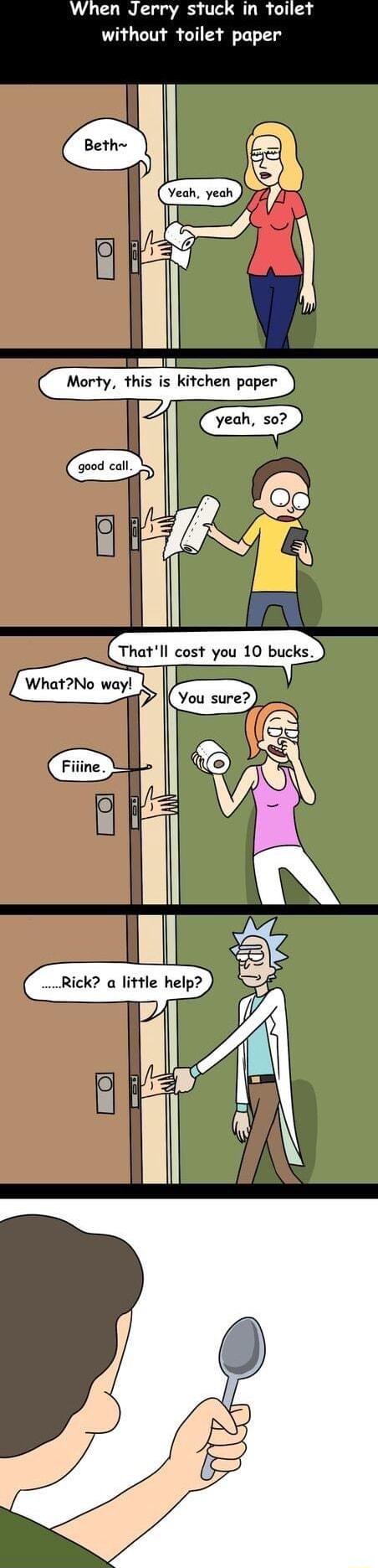 When Jerry stuck in toilet without toilet paper - iFunny