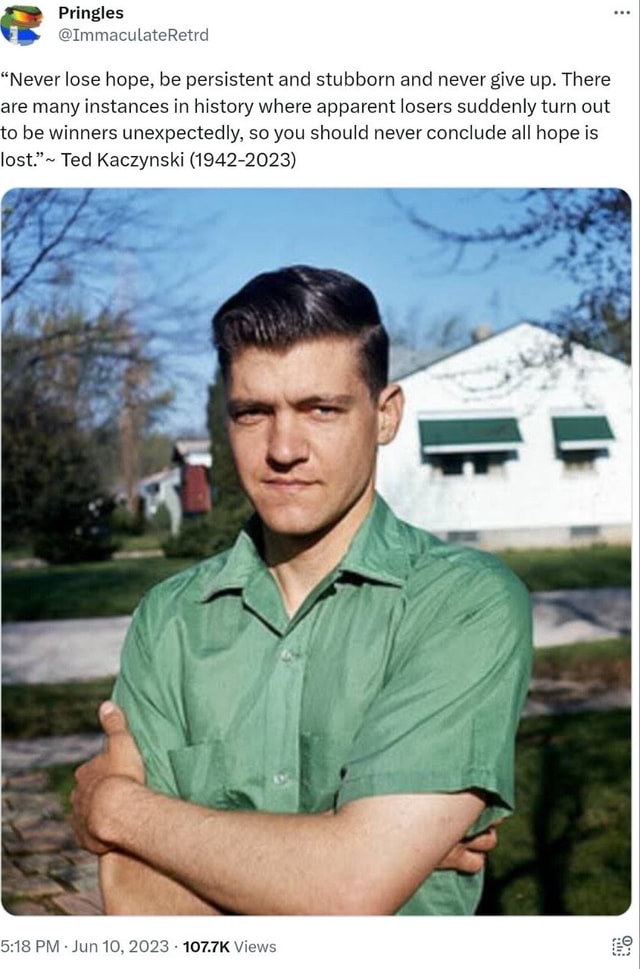 Pringles "Never lose hope, be persistent and stubborn and never give up ...