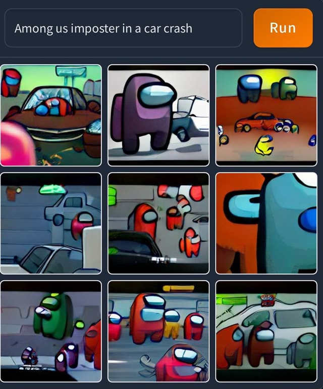 Among us imposter in a car crash Run SS =Cf - iFunny