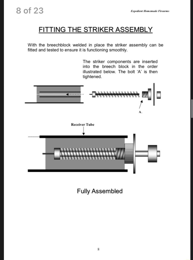 FITTING THE STRIKER ASSEMBLY With the breechblock welded in place the ...