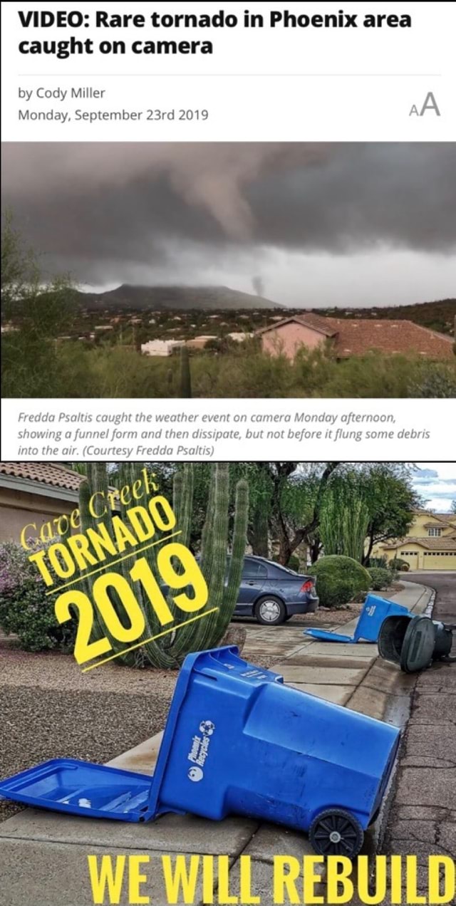 VIDEO: Rare tornado in Phoenix area caught on camera by Cody MlHer ...