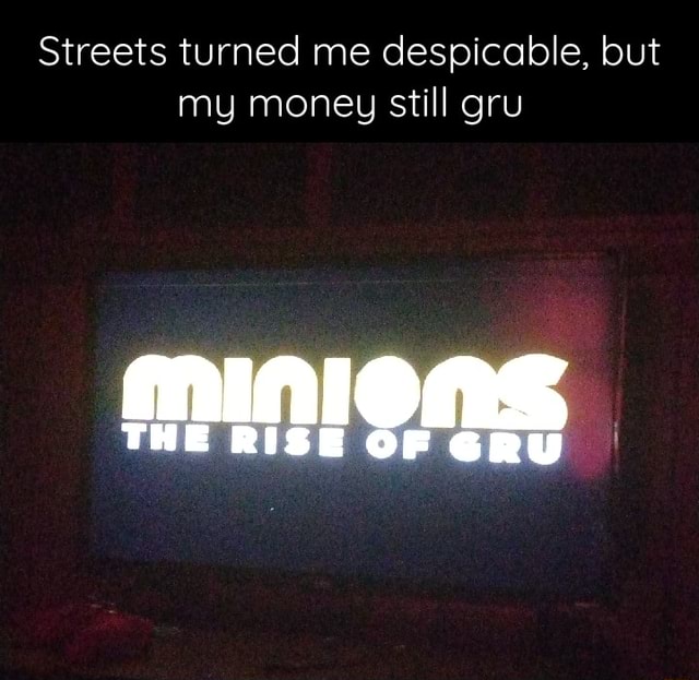 Streets turned me despicable, but my money still gru THE RISE OF GRU ...