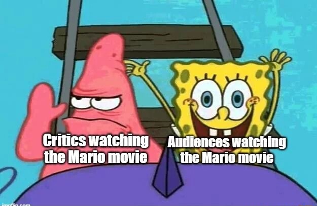 Critics watching audiences watching the Mario movie the Marlo movle ...