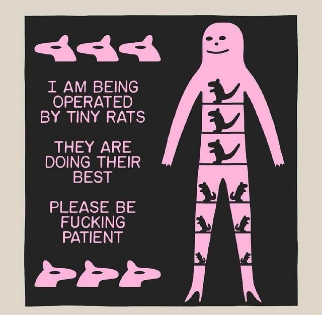 I AM BEING OPERATED BY TINY RATS THEY ARE DOING THEIR IN BEST PLEASE BE ...