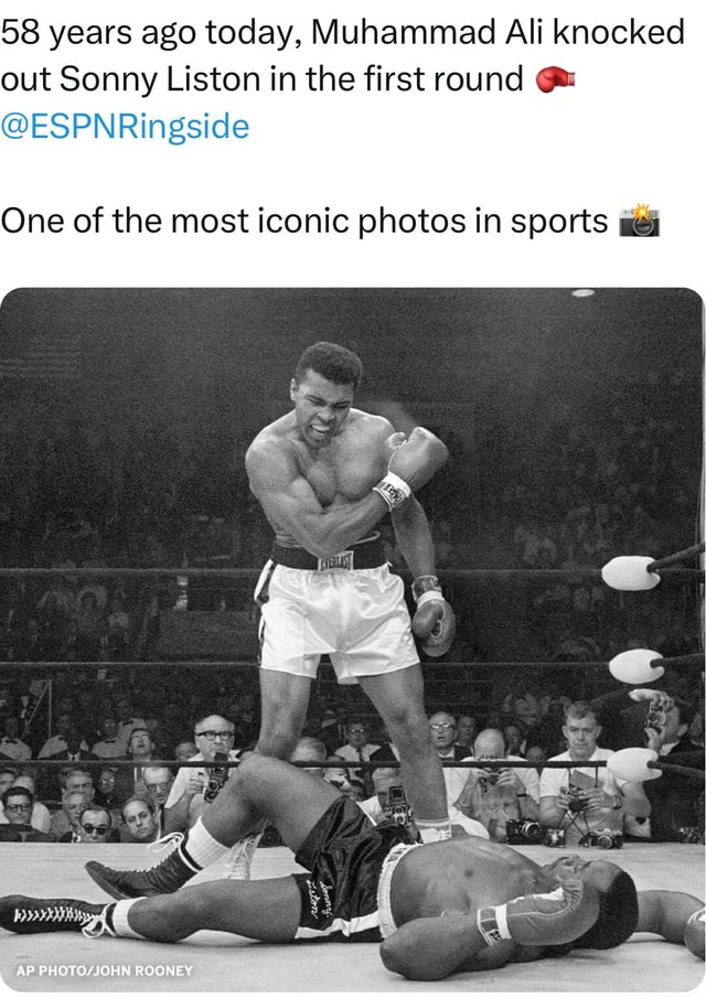 58 years ago today, Muhammad Ali knocked out Sonny Liston in the first ...