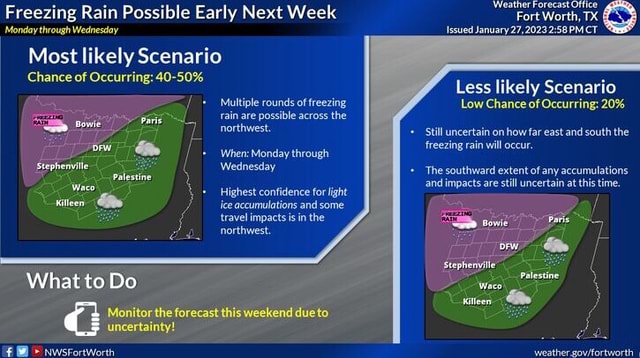 Freezing Rain Possible Early Next Week Monday trough Wednesday Most ...