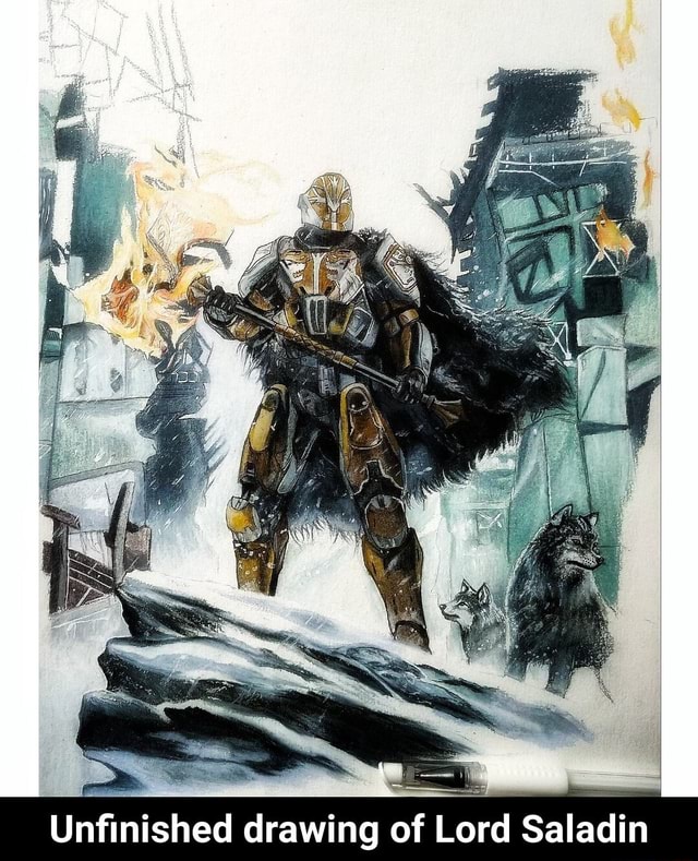 Unfinished drawing of Lord Saladin - Unfinished drawing of Lord Saladin ...