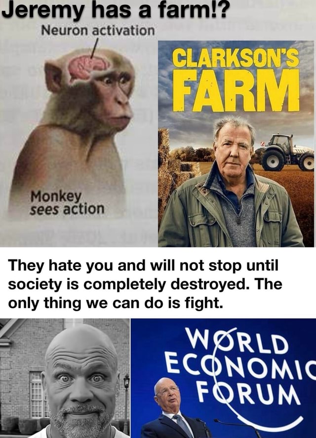 Jeremy has a farm!? Neuron activation Monkey sees action They hate you ...