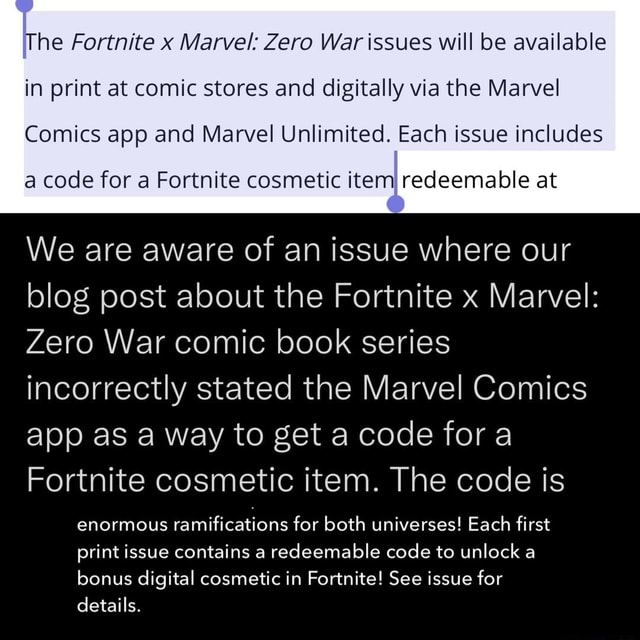 The Fortnite x Marvel: Zero War issues will be available in print at ...