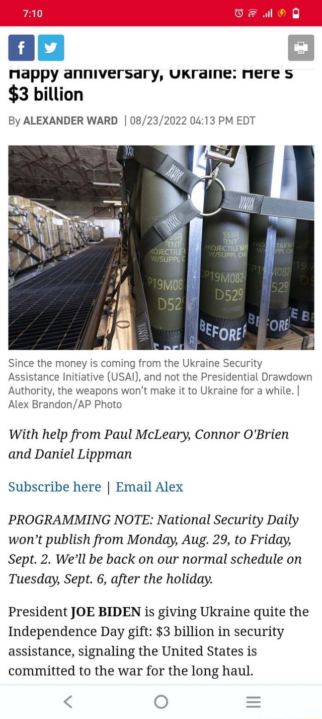 OF nappy anniversary, UKraine. meres $3 billion By ALEXANDER WARD I 04 ...