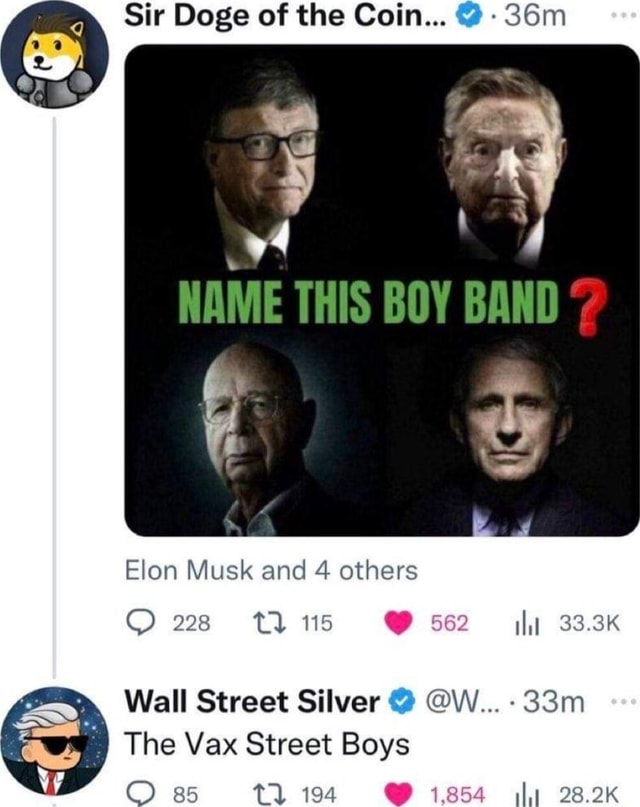 Sir Doge of the Coin... & Elon Musk and 4 others Oe vue Wall Street ...