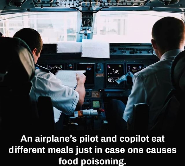 An airplane's pilot and copilot eat different meals just in case one ...