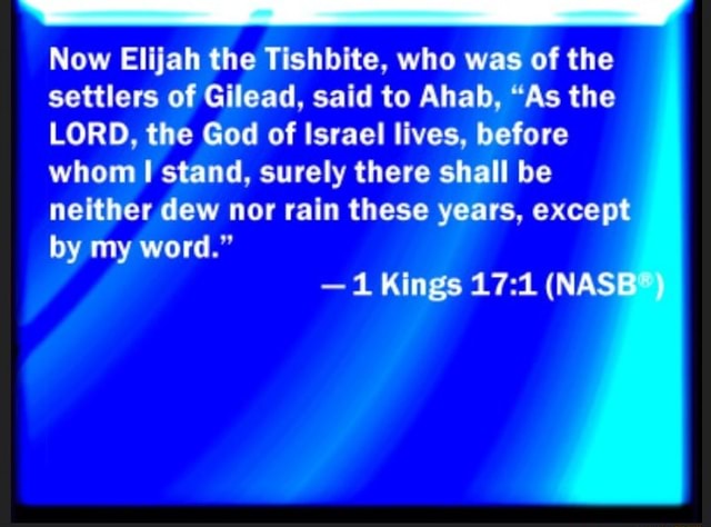 Now Elijah the Tishbite, who was of the settlers of Gilead, said to ...