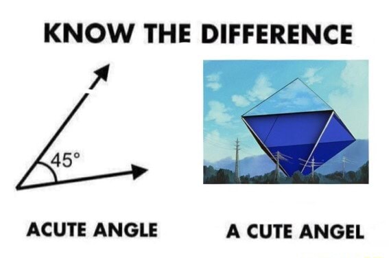 KNOW THE DIFFERENCE he ACUTE ANGLE A CUTE ANGEL - iFunny