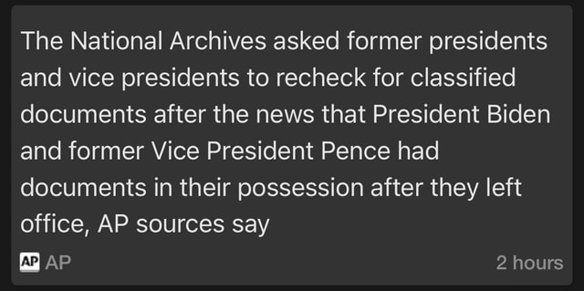 The National Archives asked former presidents and vice presidents to ...