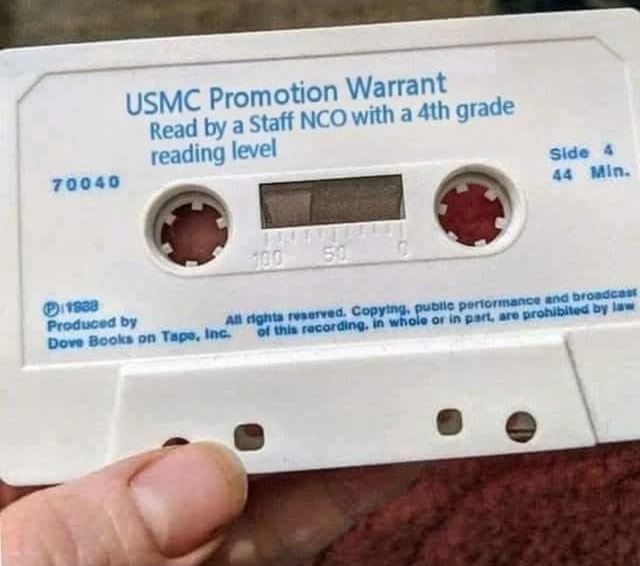 USMC Promotion Warrant Read by a Staff NCO with a grade reading level ...