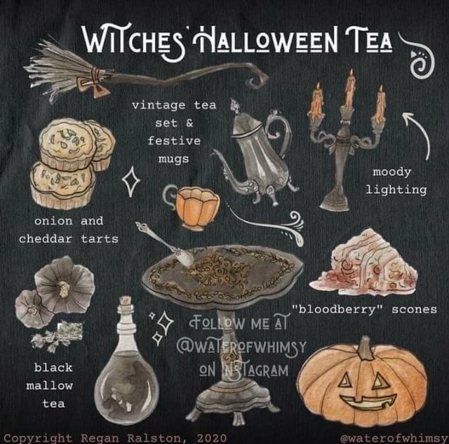 WiTCHES HALLOWEEN TEAS vintage tea & set & festive noody onion and ...