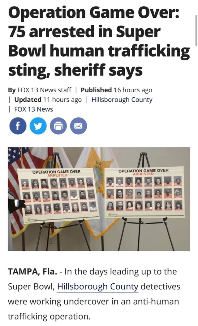 Operation Game Over: 75 arrested in Super Bowl human trafficking sting ...