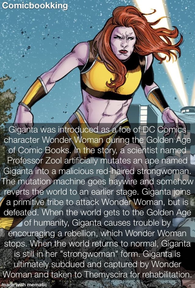 Comicbookking we Giganta was introduced as a foe of DC Camics character ...