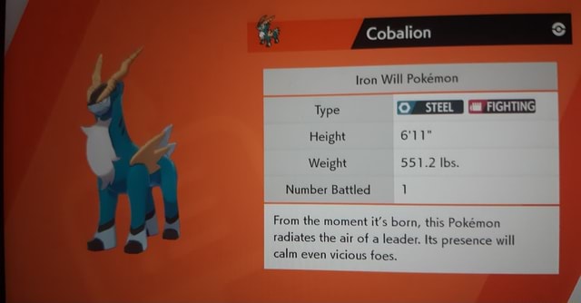 Cobalion Iron Will Pokemon Type Height 611" Weight 551.2 lbs. Number ...