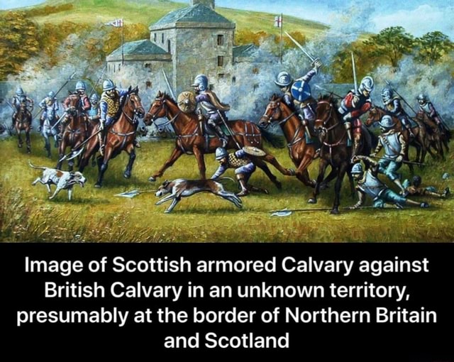 Image of Scottish armored Calvary against British Calvary in an unknown ...