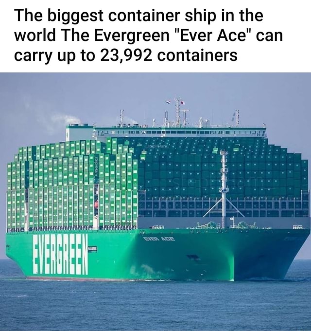 The biggest container ship in the world The Evergreen "Ever Ace" can ...