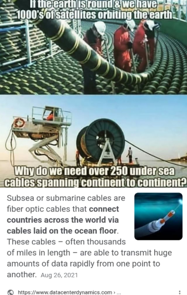Th Subsea or submarine cables are fiber optic cables that connect ...