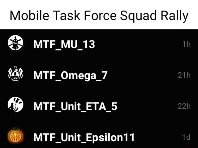 Mobile Task Force Squad Rally MTF_MU_13 MTF_Omega_7 MTF_Unit_ETA_5 MTF ...