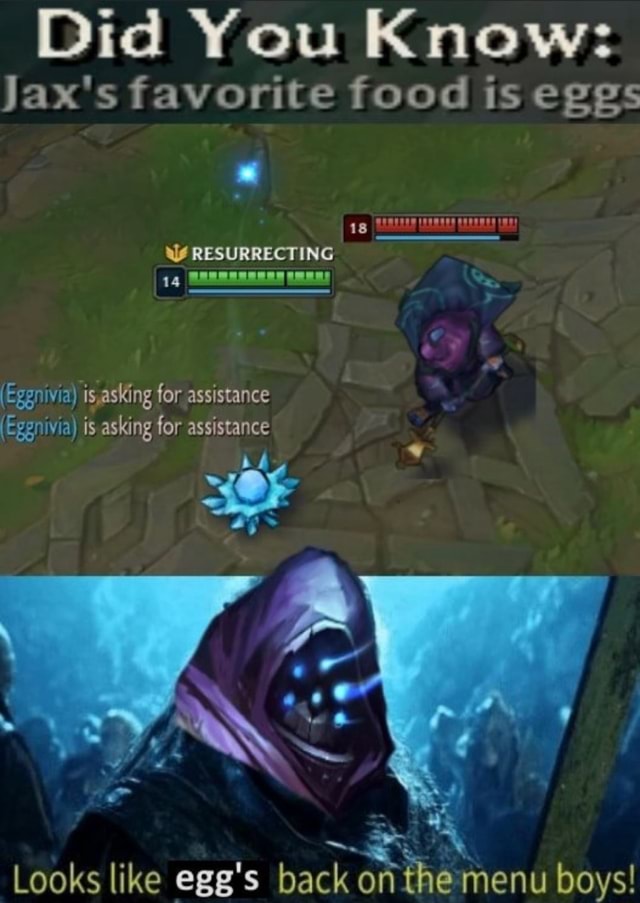 Did You Know: Jax's favorite food is eggs Looks like egg's back on mi ...
