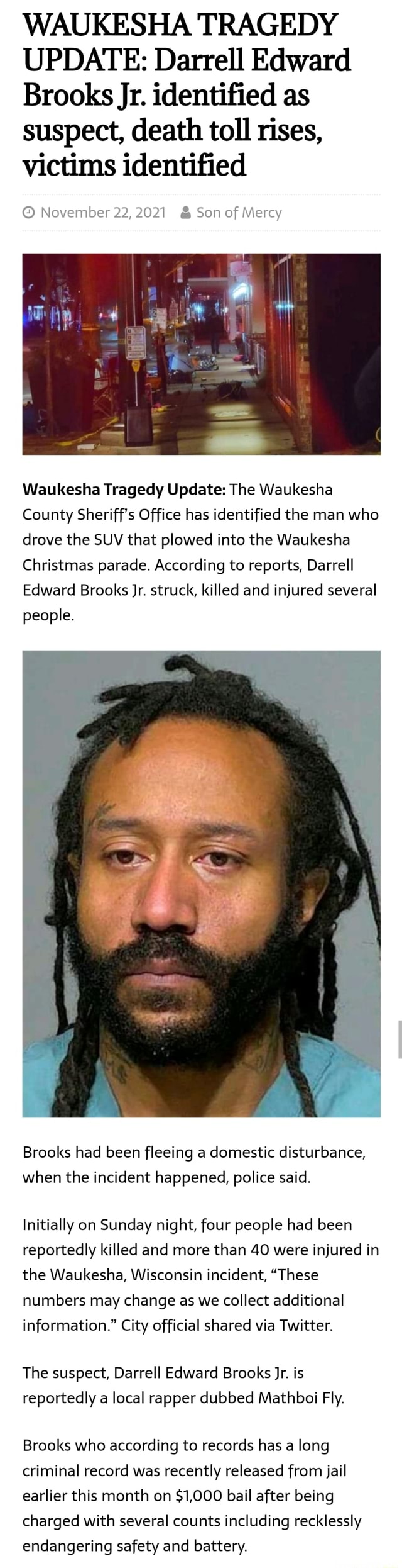 WAUKESHA TRAGEDY UPDATE: Darrell Edward Brooks Jr. identified as ...