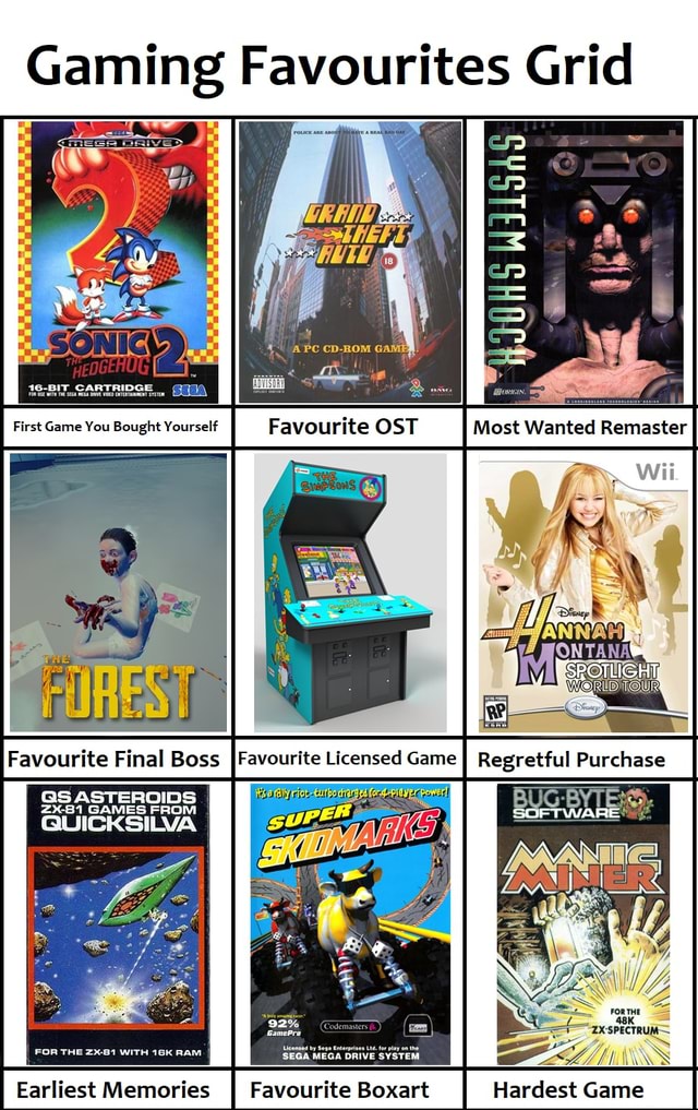 Gaming Favourites Grid You Favourite OST Wanted Remaster Favourite ...