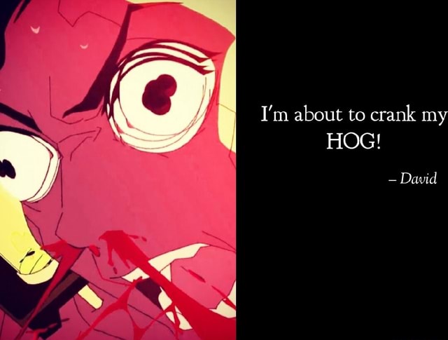 I'm about to crank my HOG! David - iFunny