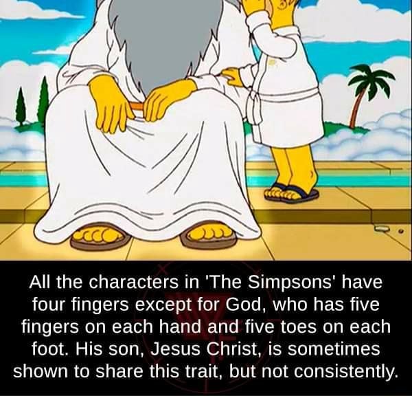 All the characters in 'The Simpsons' have four fingers except for God ...