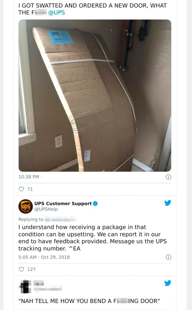 I GOT SWATTED AND ORDERED A NEW DOOR, WHAT THE Fe @UPS PM 71 UPS ...