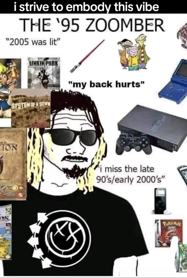 I strive to embody this vibe THE '95 ZOOMBER back hurts' "2005 was lit ...
