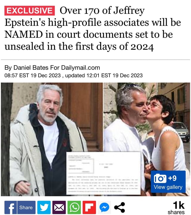 Over 170 of Jeffrey Epstein's high-profile associates will be NAMED in ...