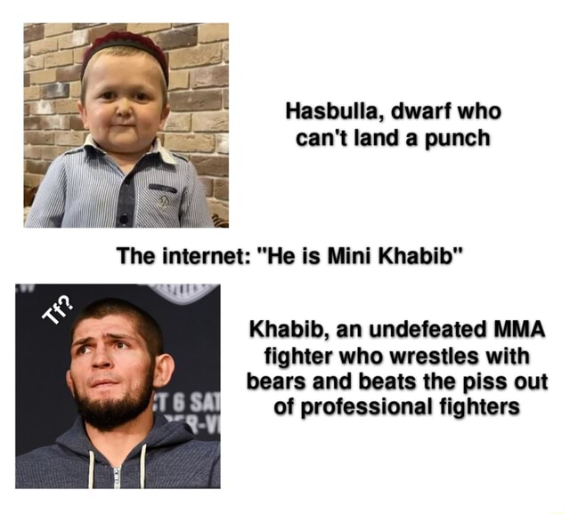 Hasbulla, dwarf who can't land a punch The internet: "He is Mini Khabib ...
