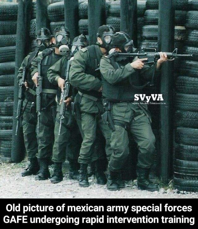 Old picture of mexican army special forces GAFE undergoing rapid ...